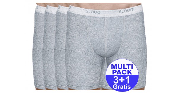Sloggi men Basic Long (3+1 GRATIS) 4 Bestellen = 3 Betalen - lichtgrijs